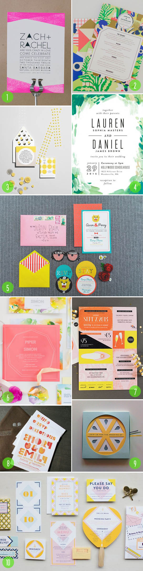 Top 10: Bright invitations - Brooklyn Bride - Modern Wedding Blog